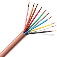 China 8 Conductor 18 AWG Solid Bare Copper Thermostat Cable PVC Jacket Brown 150V for sale