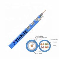 China Solid Bare Copper RG59 Coaxial Cable with CAT5e 75 Ohm 300V for Network Video Data for sale