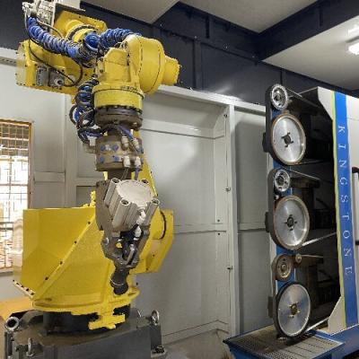 China Integrated Robotic Buffing Machine Multi Head Abrasive Belt Surface Finishing Center for sale