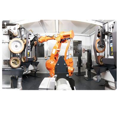China Robot Polishing Machine for Bathroom Shower Faucet Automatic Copper Brass Grinding Buffing Line for sale