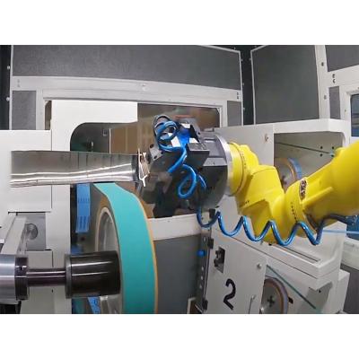 China Turnkey Robotic Polishing Machine Automatic Metal Buffing Grinding Line with Loading and Unloading for engine  blade for sale