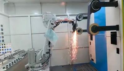 China Robotic Polishing Machine Automatic Tool Changer Metal Grinding Buffing Deburring Flexible Cell for sale
