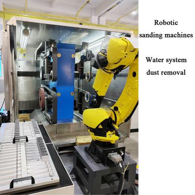 China Robotic Polishing Machine Automatic Water Cooling Metal Grinding Buffing Cell Spark Free Operation for sale