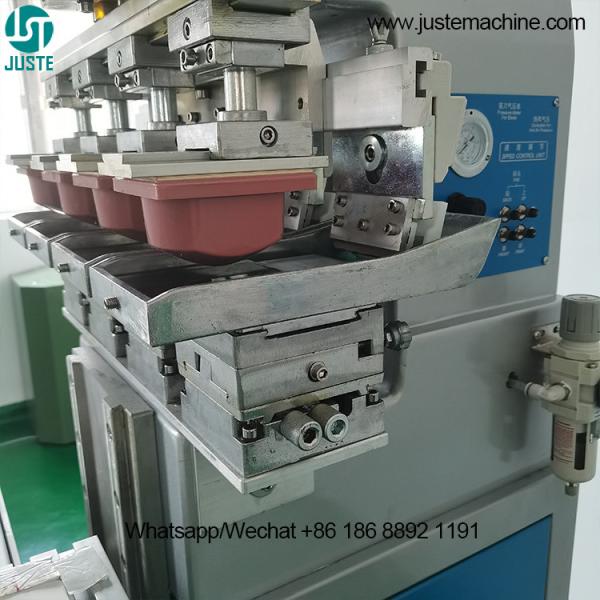 Easy Pad Printing Machine 3 4 Color Sale Transverse San Pad Printer For Ceramic Dog Bowl Scale Ruler Wooden Handle