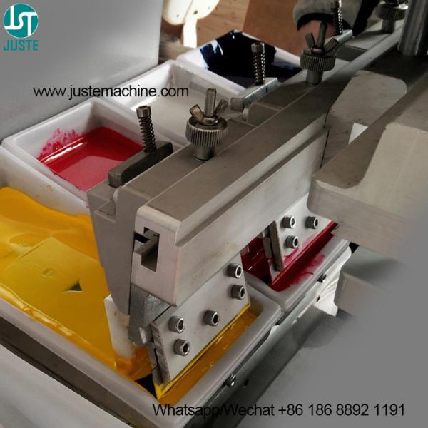 4farbiger Billiger niedrigerer Preis Pad-Drucker Förderer Roller-Roboter Automatischer Tank Pad Druckmaschine für Schuhe Sohle Heel Handschuh