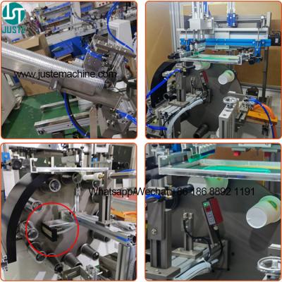 China Cups Silk Screen Printing Machine Full Automatic 1 5 One Color 4 2 Two Colors Screen Printer For Face Cream Cap Bottle for sale