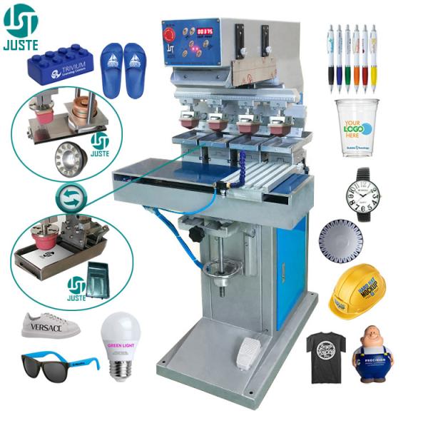 Easy Pad Printing Machine 3 4 Color Sale Transverse San Pad Printer For Ceramic Dog Bowl Scale Ruler Wooden Handle