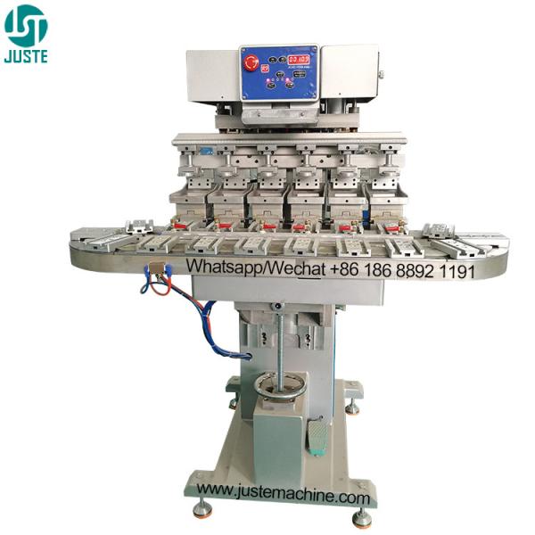 Tinta Coppa 6 Color Pad Stampante Conveyor Tampographie Completamente Automatica Cina Lama Usata Pad Stampante Con Accessori