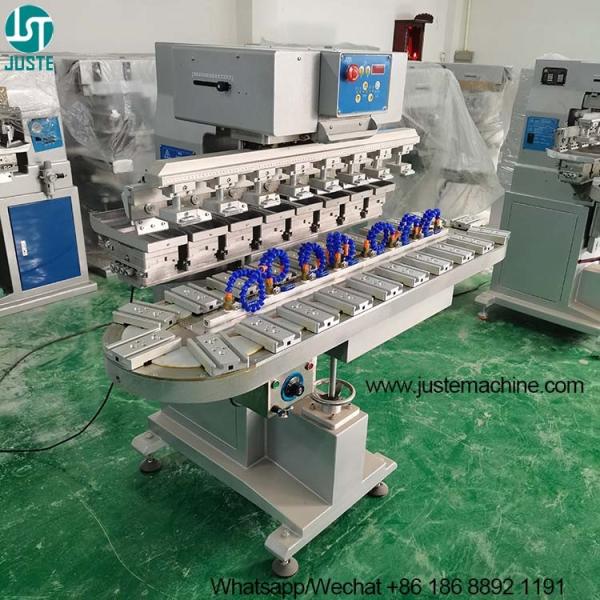 8 Color Conveyor Pad Printing Machine Pad Printer For Plastic Metallic Fuji Film Positive Steel Plate 100*100 Melamine