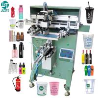 China Pneumatic 1 Color Screen Printing Machine for Cylindrical Bottles Cups 1000-1500 Pcs/Hr for sale