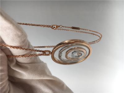 China Round Shape 18k Rose Gold Pendant , SI H Quality Chopard Happy Spirit Pendant for sale