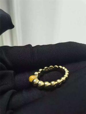 Cina Forma rotonda dell'anello di oro di giallo 18K dell'impegno delle donne con la pietra dell'occhio delle tigri in vendita