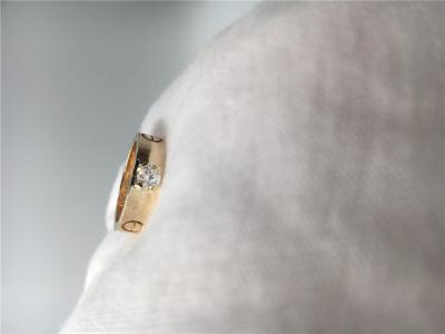 Cina Brillante - oro giallo tagliato N4250100 dell'anello 18K del solitario di amore del diamante in vendita