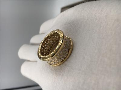 Cina Bande di nozze degli uomini di lusso dei gioielli, anelli di lusso dei gioielli dell'annata dell'oro giallo 18k con i diamanti in vendita