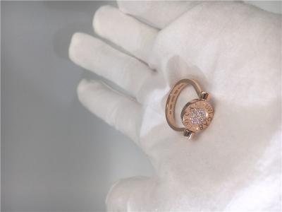 Cina madreperla d'annata di Rose Gold Engagement Rings With dei gioielli di lusso dei gioielli 18K/diamanti di Pavé in vendita