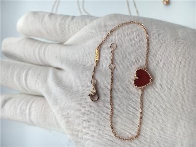 Cina Braccialetto dolce del cuore di Alhambra dei gioielli dell'oro delle giovani signore 18K con la cornalina in vendita