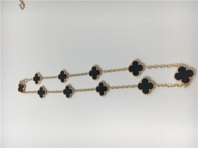 Cina Collana d'annata dell'oro di motivi 18K di stile 10 con Onyx Van Cleef Arpels in vendita