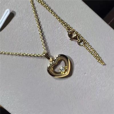Cina pendente del diamante dell'oro giallo 18K, collana di diamante di galleggiamento delle donne su misura in vendita