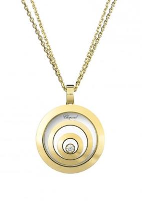 Cina forma rotonda del pendente felice di spirito dei gioielli di Chopard dell'oro 18K con i diamanti naturali in vendita