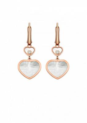 Cina Orecchini felici 18K del cuore dell'oro dei gioielli delle signore Chopard con la pietra naturale dei diamanti in vendita
