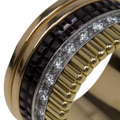 Cina Oro semplice ceramico nero 14,6 dei gioielli dell'oro del Gr Ring Black Ceramic Stone With CONTRO il diamante in vendita