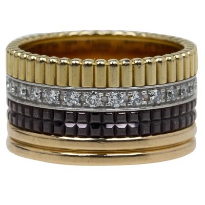 Cina Oro semplice ceramico nero 14,6 dei gioielli dell'oro del Gr Ring Black Ceramic Stone With CONTRO il diamante in vendita