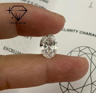 China LuxuryShine 0.1-10CT VS2 Lab Grown Diamond D-F Color White Oval Excellent Cut With IGI Certificate 3EX Cut Stones Wholesale for sale