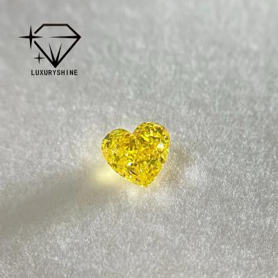 China LuxuryShine VS1 Lab Grown Diamond Fancy Yellow Heart Shape 1CT 2CT 3CT 4CT 5CT Real Diamonds With IGI Certificate for sale