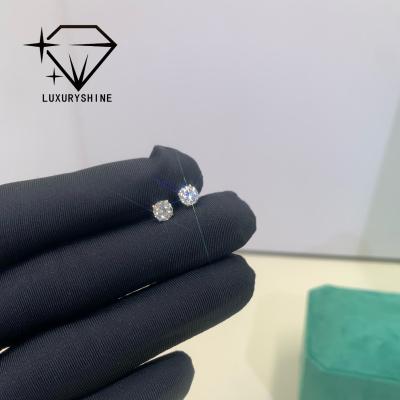 China LuxuryShine Round Lab Grown Diamond Stud Earrings VVS2/VS1 Clarity 18K solid Gold custom Jewelry with IGI Certificate fashion earrings Valentine's Day gift for sale