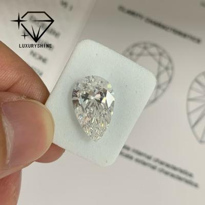 China Lab Grown Pear Diamond VVS-VS Clarity D-F Color IGI Certified for sale