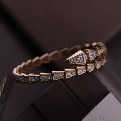 Cina braccialetto sottile della bobina della vipera una di Serpenti del braccialetto del serpente dell'oro giallo 18K in vendita