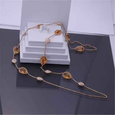 Cina Motivi lunghi della collana 16 di Boheme dell'oro dei gioielli dell'oro del serpente reale di lusso della replica con i diamanti ed il riferimento JCL01018 dei Citrins in vendita