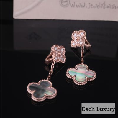 Cina VCARP2R200 Alhambra Earrings magico 2 motivi 18K Rose Gold Diamond in vendita