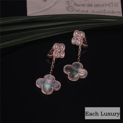 Cina VCARP2R200 Alhambra Earrings magico 2 motivi 18K Rose Gold Diamond in vendita