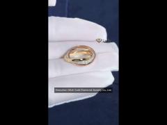 small model cartier trinity ring 18k white yellow rose gold with diamonds