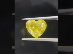 LuxuryShine VS1 Lab Grown Diamond Fancy Yellow Heart Shape 1CT 2CT 3CT 4CT 5CT Real Diamonds With IGI Certificate