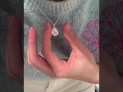 Collana con diamante a pera coltivato in laboratorio, oro 18K, purezza VVS-VS