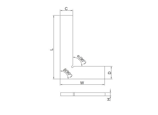 Quality 90 Degree Stainless Steel Flat Edge Square Measuring Tools for sale