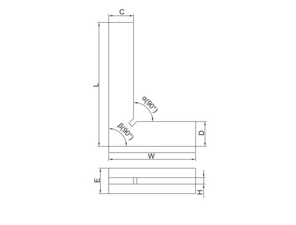 Quality Machinist Square 90 Degree Flat Edge Bevel Square with Base Precision Steel for sale