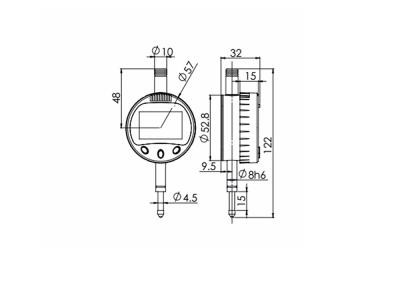 China Indicador digital electrónico 0-12.7mm/0-0.5″ con salida de datos en venta