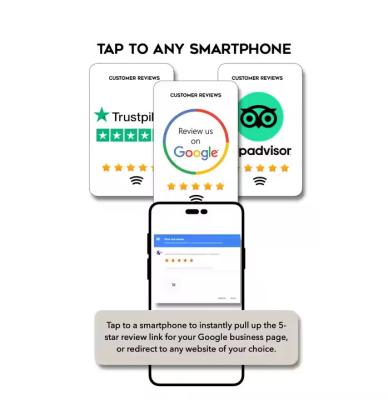 Cina ISO 14443A Protocollo NFC Google Review Card Programmabile NTAG 215 NTAG 216 in vendita