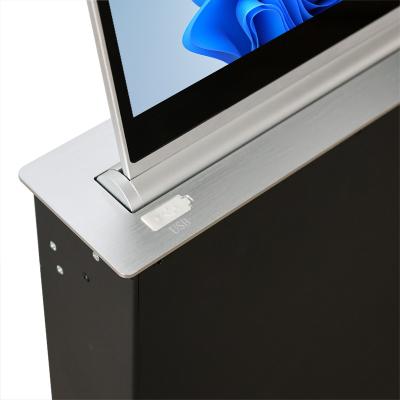 China 18.5 Inch Hidden Monitor Stand Lift HDMI Ultra Thin Display Computerized Conference System for sale
