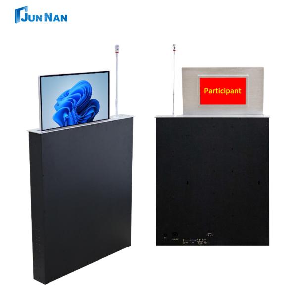 Quality Conference Table Monitor Lift Motorized Touch Screen Manual Monitor Lift Brushed Aluminum Alloy for sale