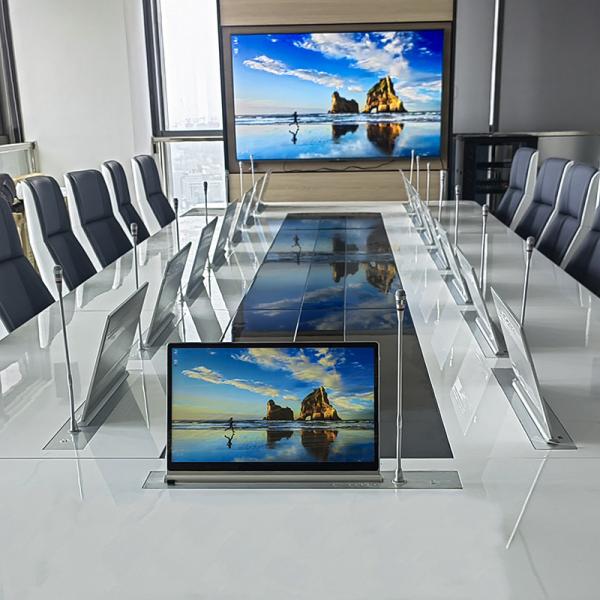 Quality Desktop LCD Lifter Silver Black Intelligent Paperless Conference System for sale