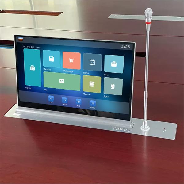 Quality Electric Computer Elevator Meeting Table Lcd Lift Paperless Meeting System ROHS for sale