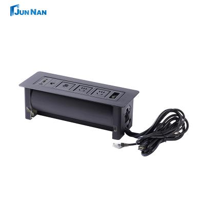 China Elegant And Space-saving Table Socket With USB Charging Flip Design For Desktop And Wall Mount for sale