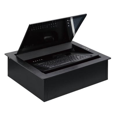 China Team office conference system equipment Hidden Desk 15.6 Inch Pop up FHD LCD Monitor Lift Display for Conference System for sale