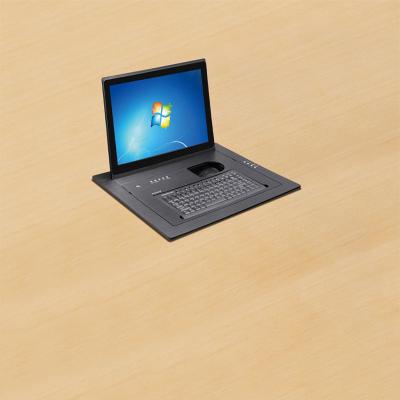 China Team office conference system equipment Hidden Desk 15.6 Inch Pop up FHD LCD Monitor Lift Display for Conference System for sale