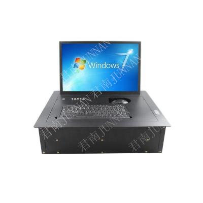 China Team office conference system equipment Hidden Desk 15.6 Inch Pop up FHD LCD Monitor Lift Display for Conference System for sale