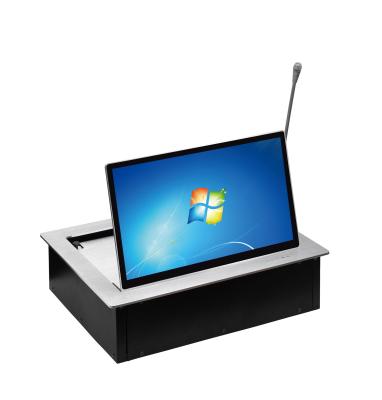 Cina Paperless Conference System Equipped Ultrathin Flip Up Monitor Lift Hidden Desk Monitor Lift in vendita